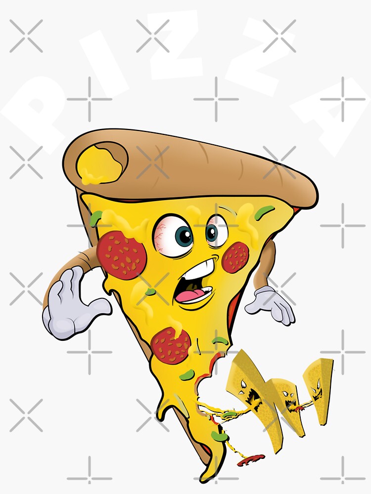 "Funny pizza cartoon" Sticker for Sale by TipTopTapo | Redbubble