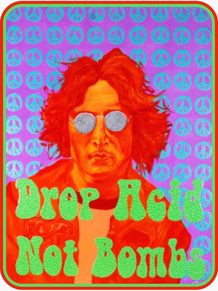 "DROP ACID NOT BOMBS" Sticker for Sale by KatarinaHansen | Redbubble
