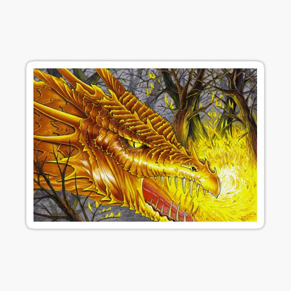 "Great Fire Dragon" Sticker for Sale by Worldofward48 | Redbubble