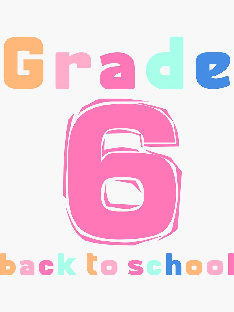 "sixth Grade Rainbow Girls Boys Teacher Cute 6th Grade" Sticker for ...