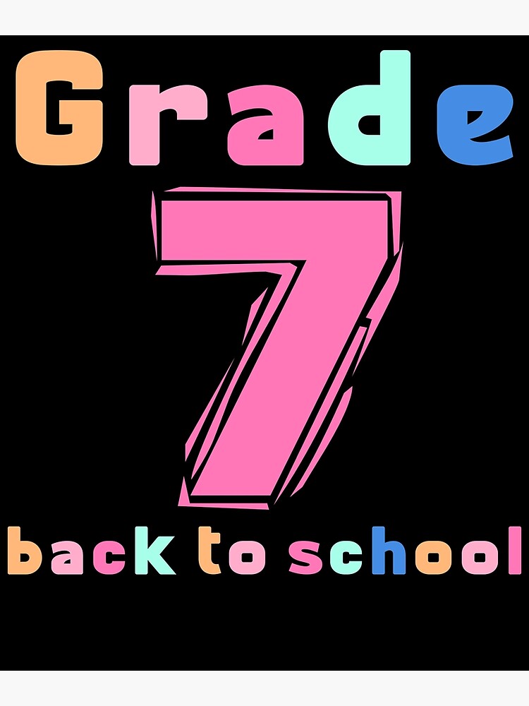 "Seven Grade Rainbow Girls Boys Teacher Cute 7th Grade Squad" Poster ...