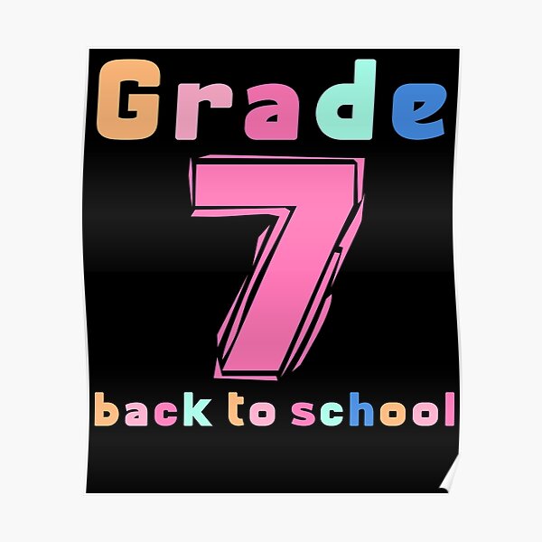 "Seven Grade Rainbow Girls Boys Teacher Cute 7th Grade Squad" Poster ...