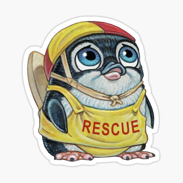 "Dinkum Aussie Lifesaver Penguin" Sticker for Sale by iancoate | Redbubble