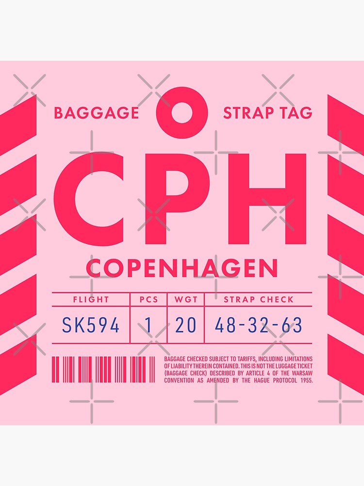 "Luggage Tag D - CPH Copenhagen Denmark" Sticker for Sale by ...