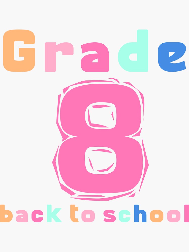 "Eighth Grade Rainbow Girls Boys Teacher Cute 8th Grade Squad" Sticker ...