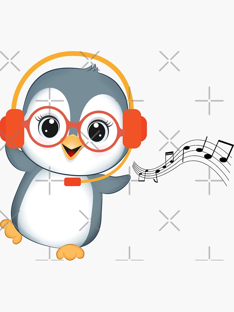 " The singer penguin" Sticker for Sale by Hrystyne | Redbubble