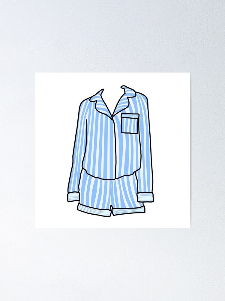 "Baby blue striped pajama set aesthetic trendy" Poster for Sale by ...
