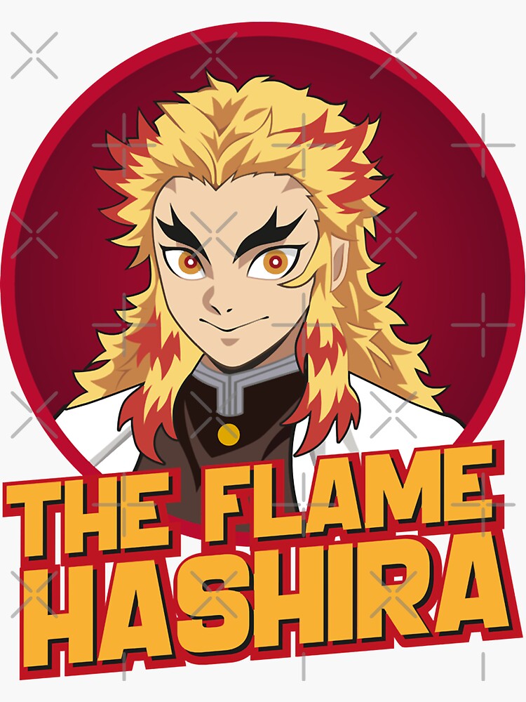 "Cunning Demon'S Power The Flame Hashira Retro Vintage" Sticker for ...