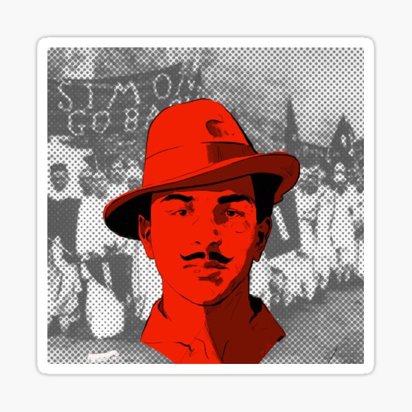"Shaheed Bhagat Singh" Sticker for Sale by Asmer-Safi | Redbubble