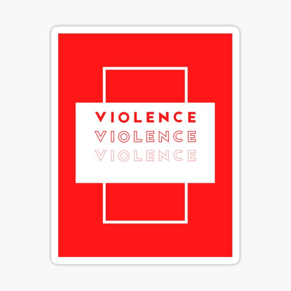 "VIOLENCE RED AND WHITE COMBINATION DESIGN" Sticker for Sale by HUSTLER ...