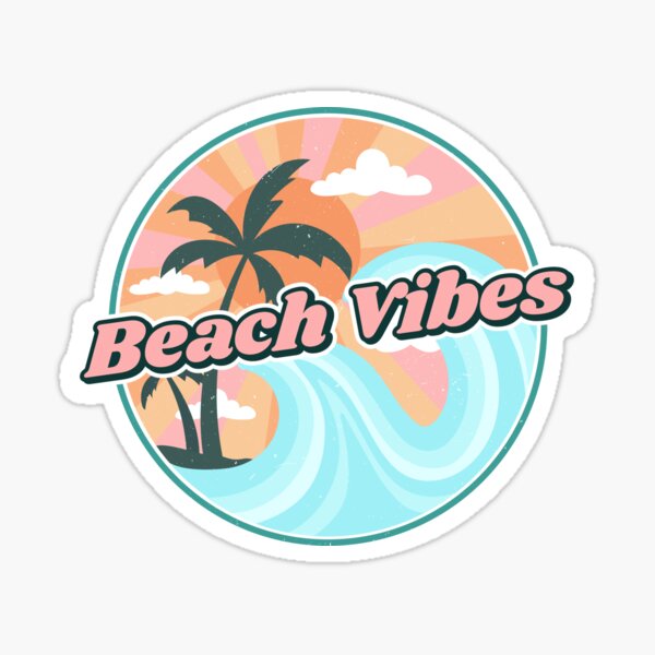 "BEACH VIBES" Sticker for Sale by xikxokofficial | Redbubble