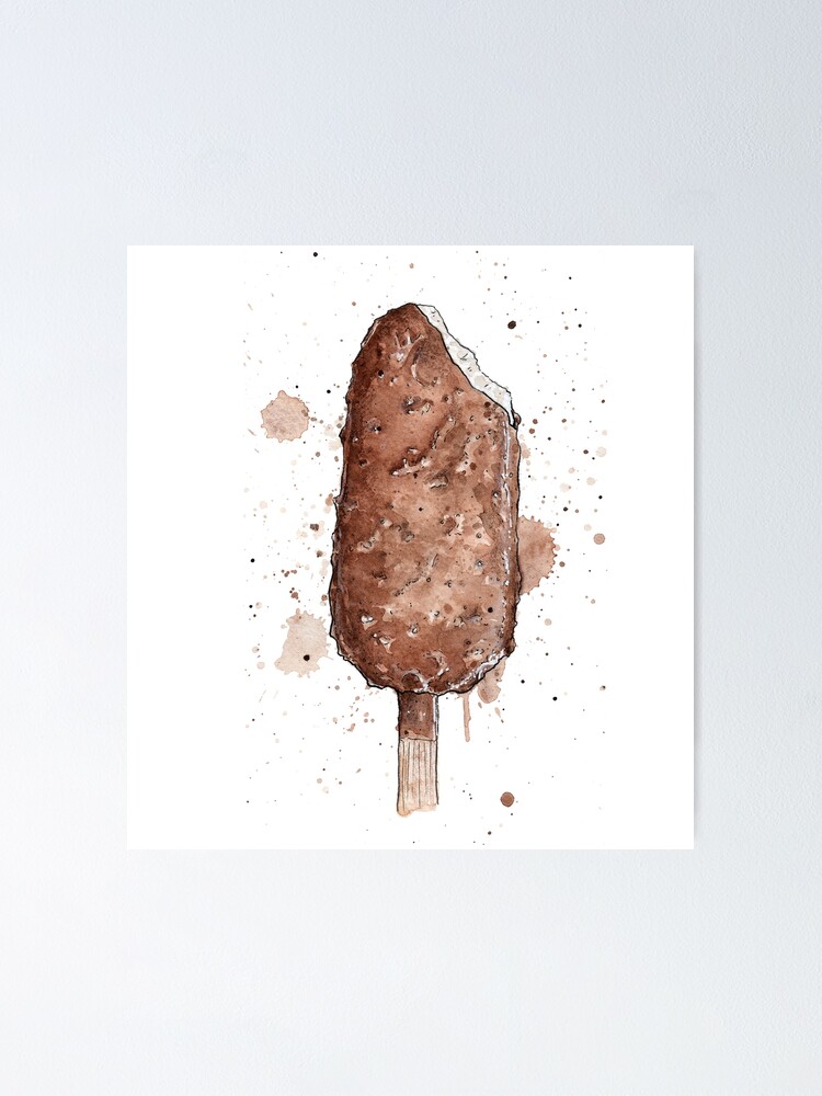 "Chocolate Ice Cream | Splatter Paint Watercolour Painting" Poster for ...