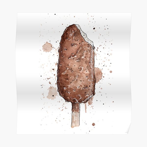 "Chocolate Ice Cream | Splatter Paint Watercolour Painting" Poster for ...