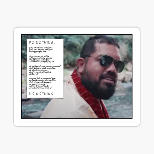 "DO NOTHING Self-Help Singh Alternative Life Coach Guru" Sticker for ...