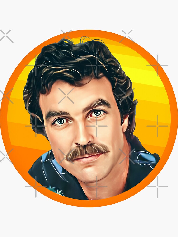 "Magnum PI" Sticker for Sale by DARKSPOOKY | Redbubble
