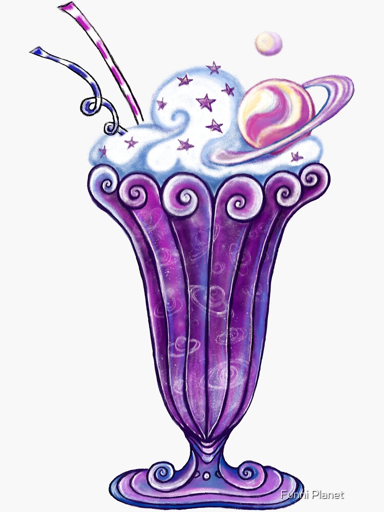 "Galaxy Milkshake with planets and stars" Sticker for Sale by ...