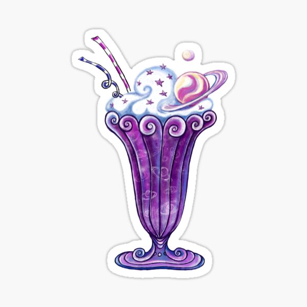 "Galaxy Milkshake with planets and stars" Sticker for Sale by ...