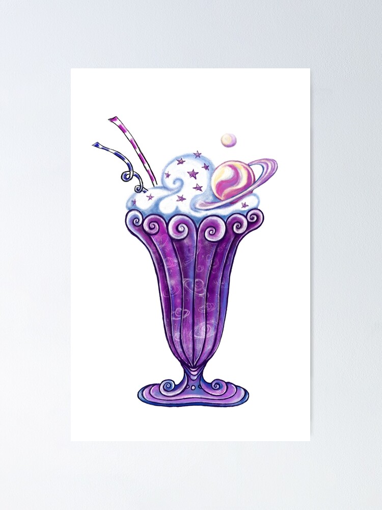 "Galaxy Milkshake with planets and stars" Poster for Sale by ...