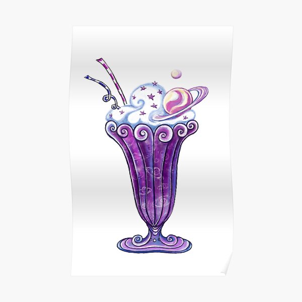 "Galaxy Milkshake with planets and stars" Poster for Sale by ...