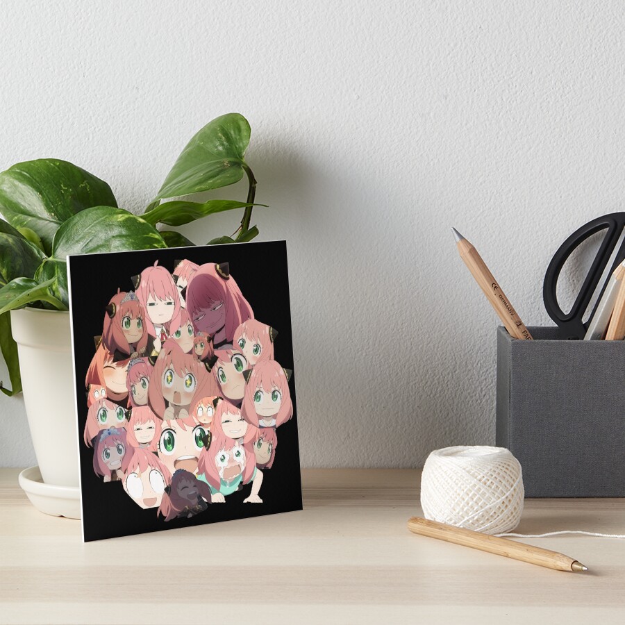 "Spy X Family Anya Forger Collage Collection Many Faces" Art Board ...