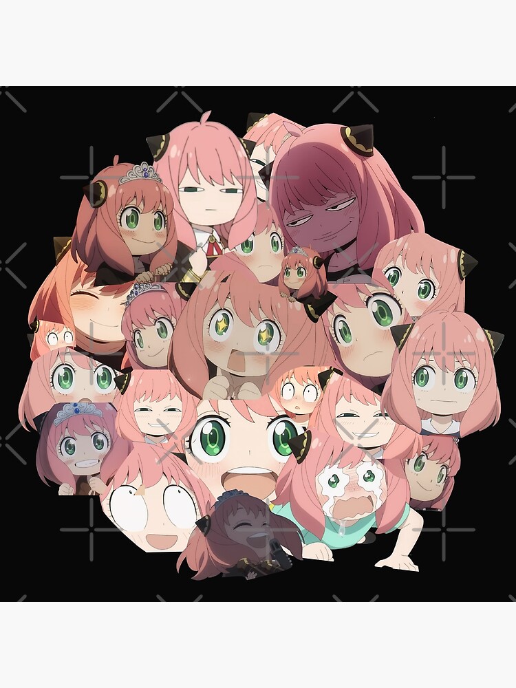 "Spy X Family Anya Forger Collage Collection Many Faces" Poster for ...