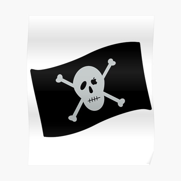 "Apple pirate flag " Poster for Sale by TobyPotts | Redbubble