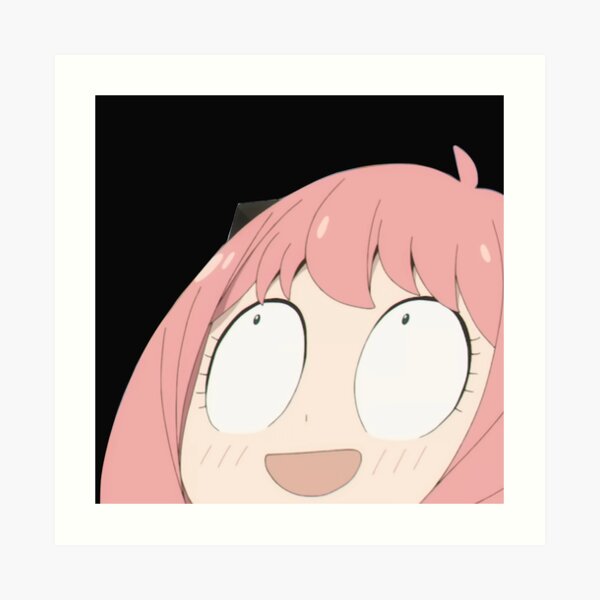 "Spy X Family Anya Forger Funny Cute Face Looking Up Derpy" Art Print ...