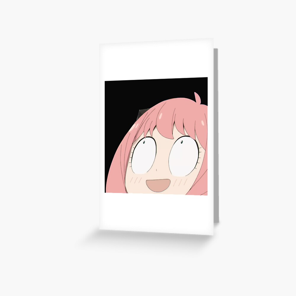 "Spy X Family Anya Forger Funny Cute Face Looking Up Derpy" Greeting ...