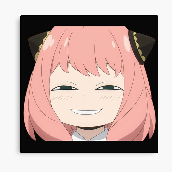 "Spy X Family Anya Forger Funny Smug Evil Grin Heh Face" Canvas Print ...