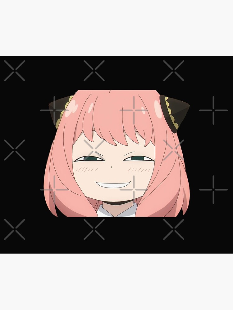 "Spy X Family Anya Forger Funny Smug Evil Grin Heh Face" Throw Blanket ...