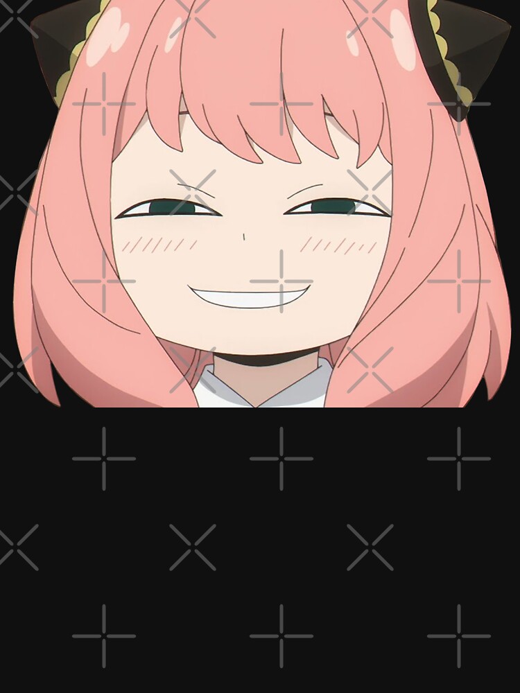 "Spy X Family Anya Forger Funny Smug Evil Grin Heh Face" T-shirt for ...