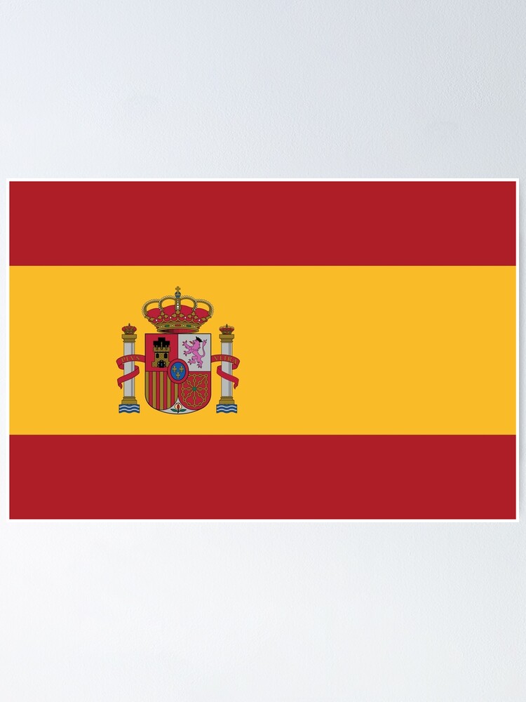 "Spain Flag - Bandera de España (Small on White)" Poster for Sale by ...