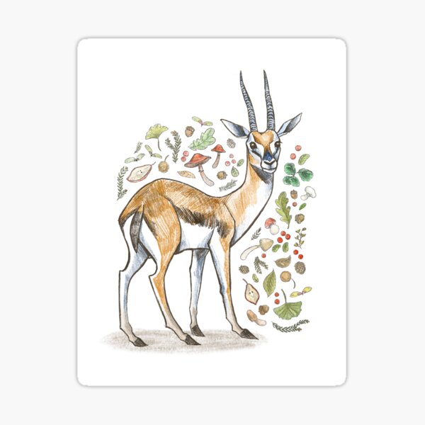 "Cottagecore Gazelle" Sticker by themagicbox | Redbubble