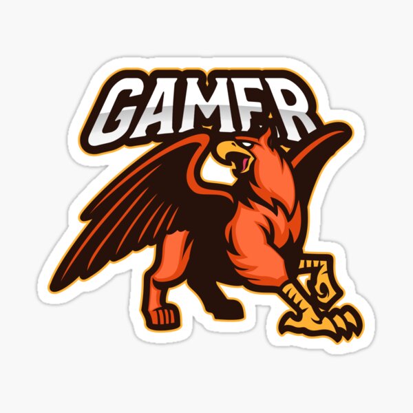 "Gamer with Griffin Animal Attack" Sticker for Sale by PRIVARSHU ...