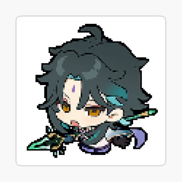 "Genshin Impact - Xiao Battle Ready Pixel Emote" Sticker for Sale by M ...