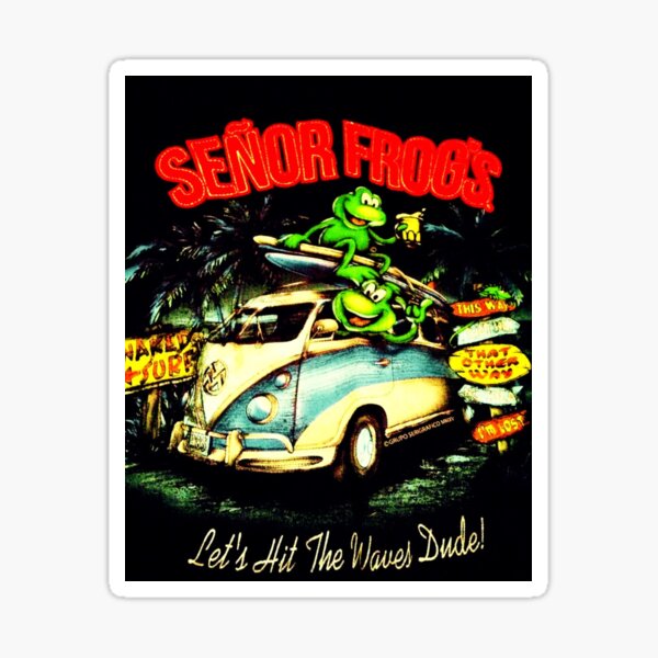 "Senor Frogs" Sticker for Sale by SkArtGallery | Redbubble