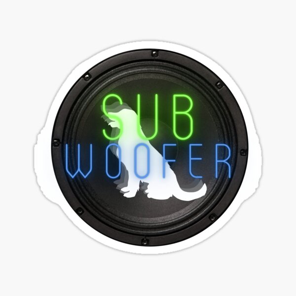 "Sub Woofer funny dog speaker design" Sticker for Sale by jbrannenmedia ...