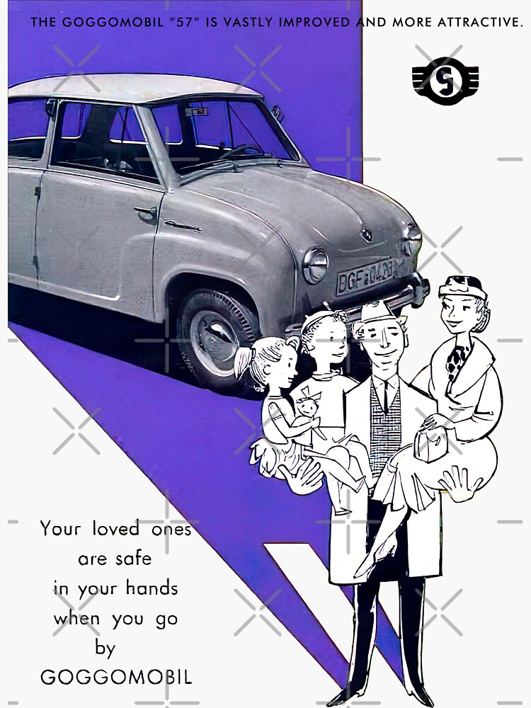 "GOGGOMOBIL - ADVERT" Sticker for Sale by ThrowbackM3 | Redbubble