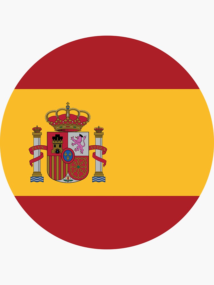 "Spain Circle Flag (On White)" Sticker for Sale by STUDIO-72 | Redbubble