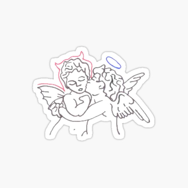 "two angels" Sticker for Sale by KrissArtShop | Redbubble