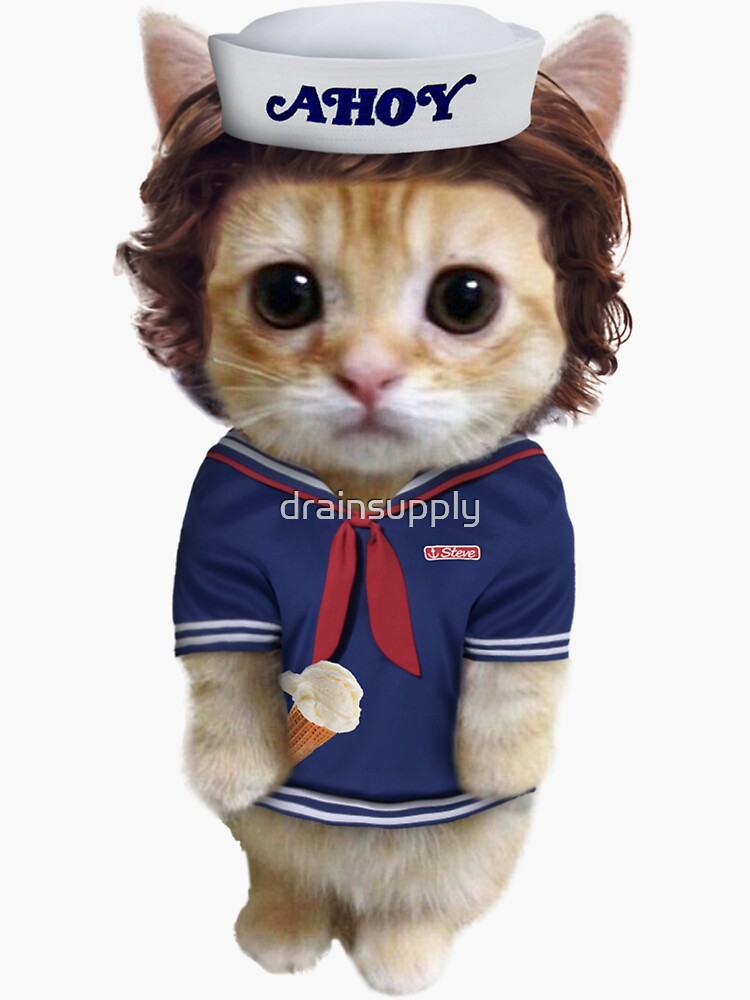 "Steve Kitty" Sticker for Sale by drainsupply | Redbubble