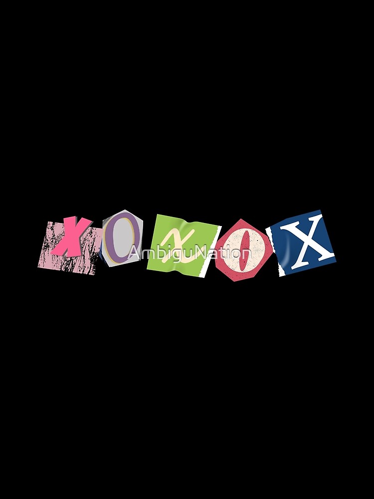 "xoxox - Magazine Cut Out Letters, Collage Typography, Black Background ...