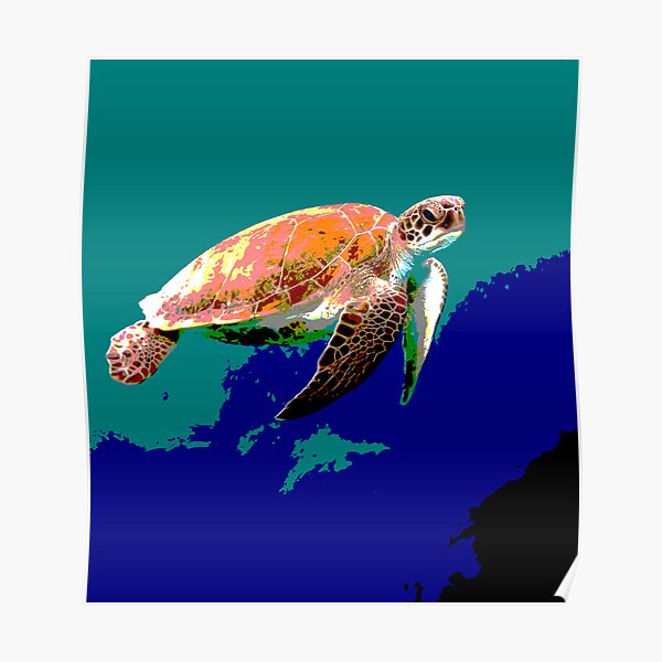 "Sea Turtle" Poster for Sale by PedjaBi | Redbubble