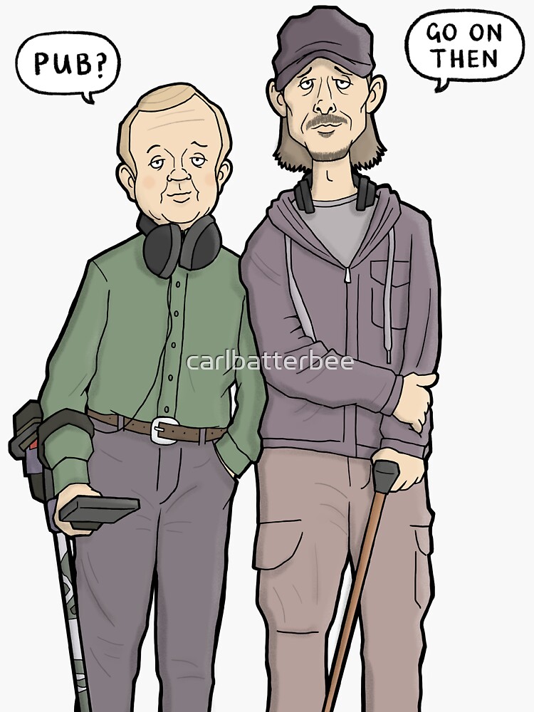 "Detectorists - Andy and Lance" Sticker for Sale by carlbatterbee ...