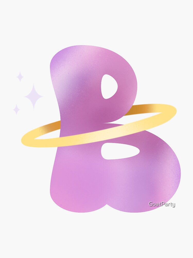 "Letter B - initial pink planet" Sticker for Sale by GoatParty | Redbubble