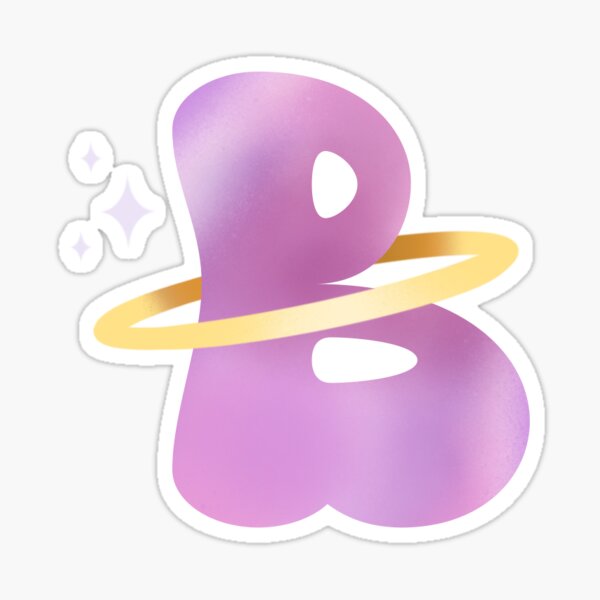 "Letter B - initial pink planet" Sticker for Sale by GoatParty | Redbubble