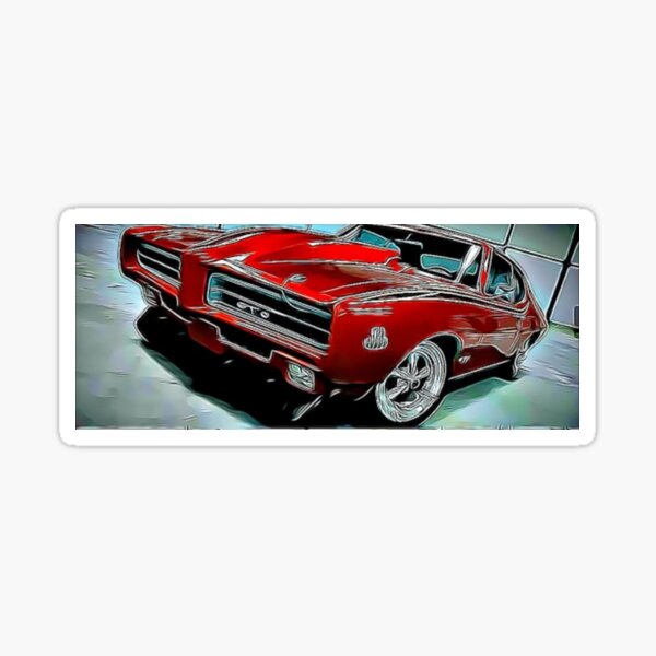 "Red Pontiac GTO" Sticker for Sale by Perica-030 | Redbubble