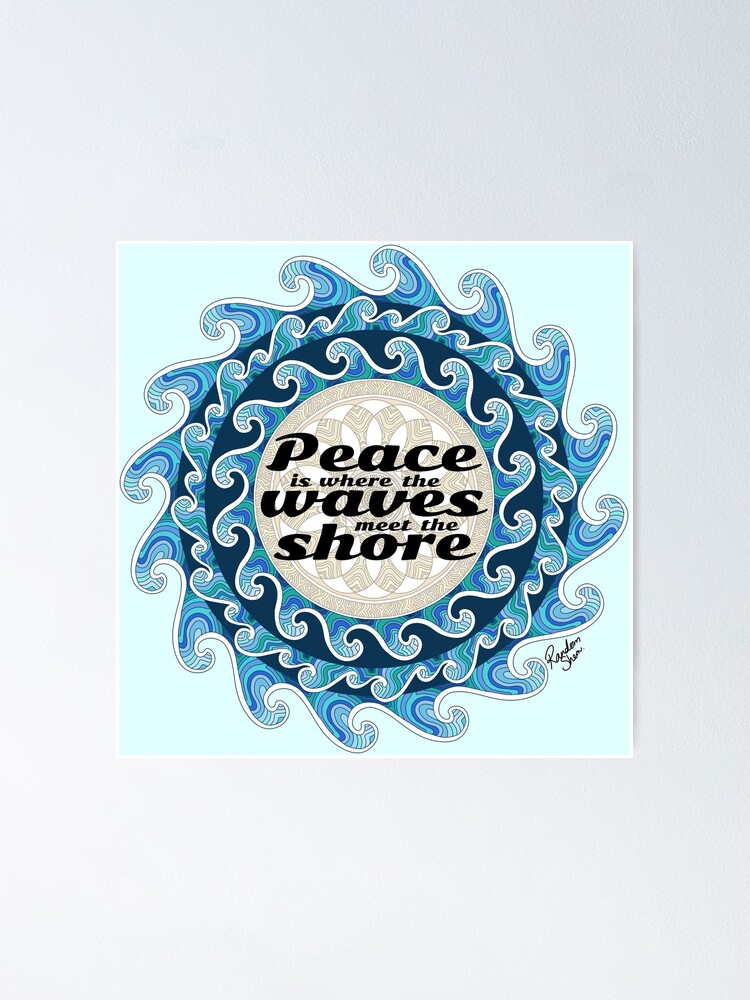 "Peace is Where the Waves Meet the Shore, Seascape Abstract Digital Art ...