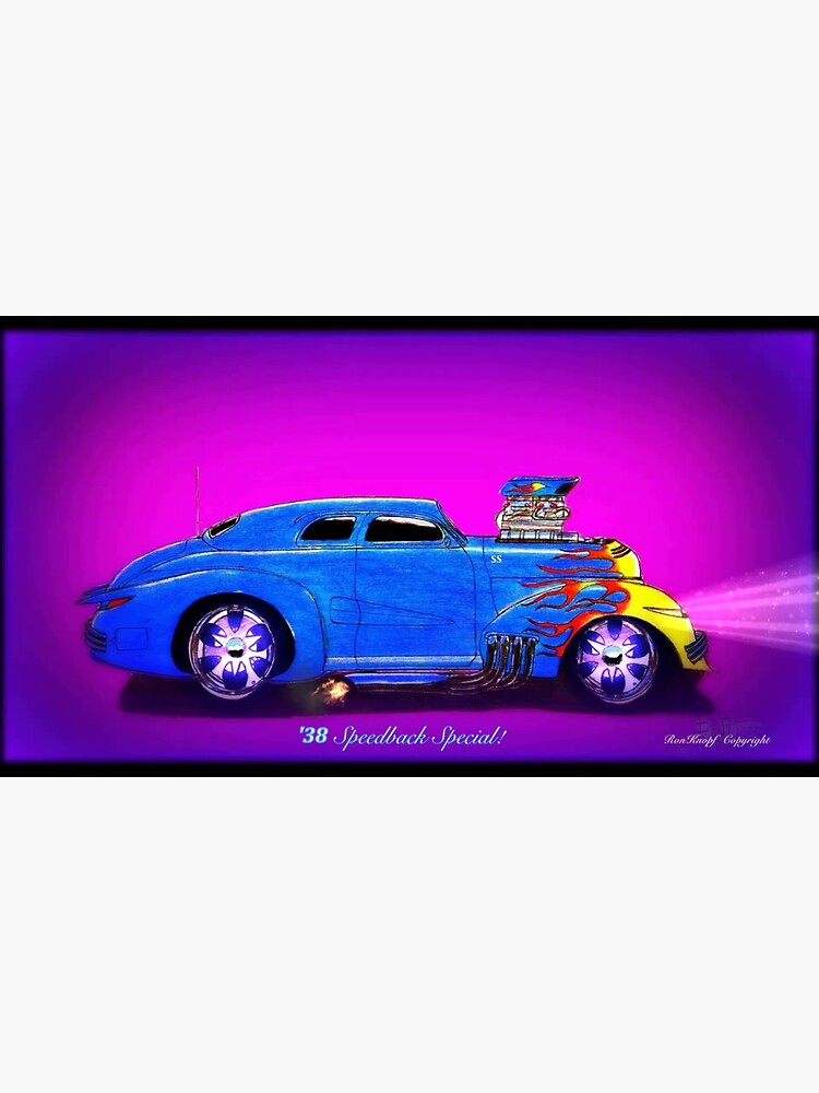 "Hot Rod Art // Radical Custom // 1938 Speeedback Special!" Sticker for ...