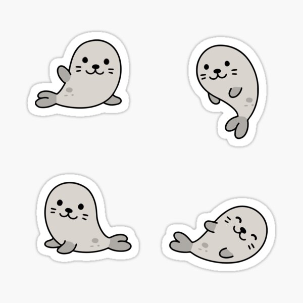 "baby seal, grey seal, seals" Sticker for Sale by labakshop | Redbubble